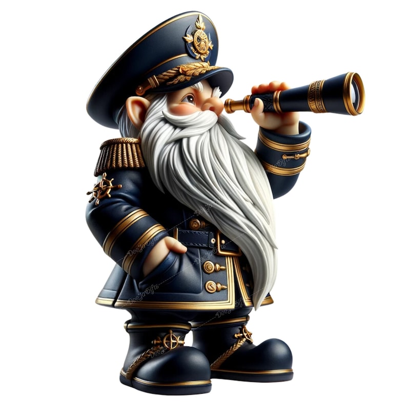 Watercolor Nautical Gnome Clipart, 24 High Quality PNG Files, Marine ...