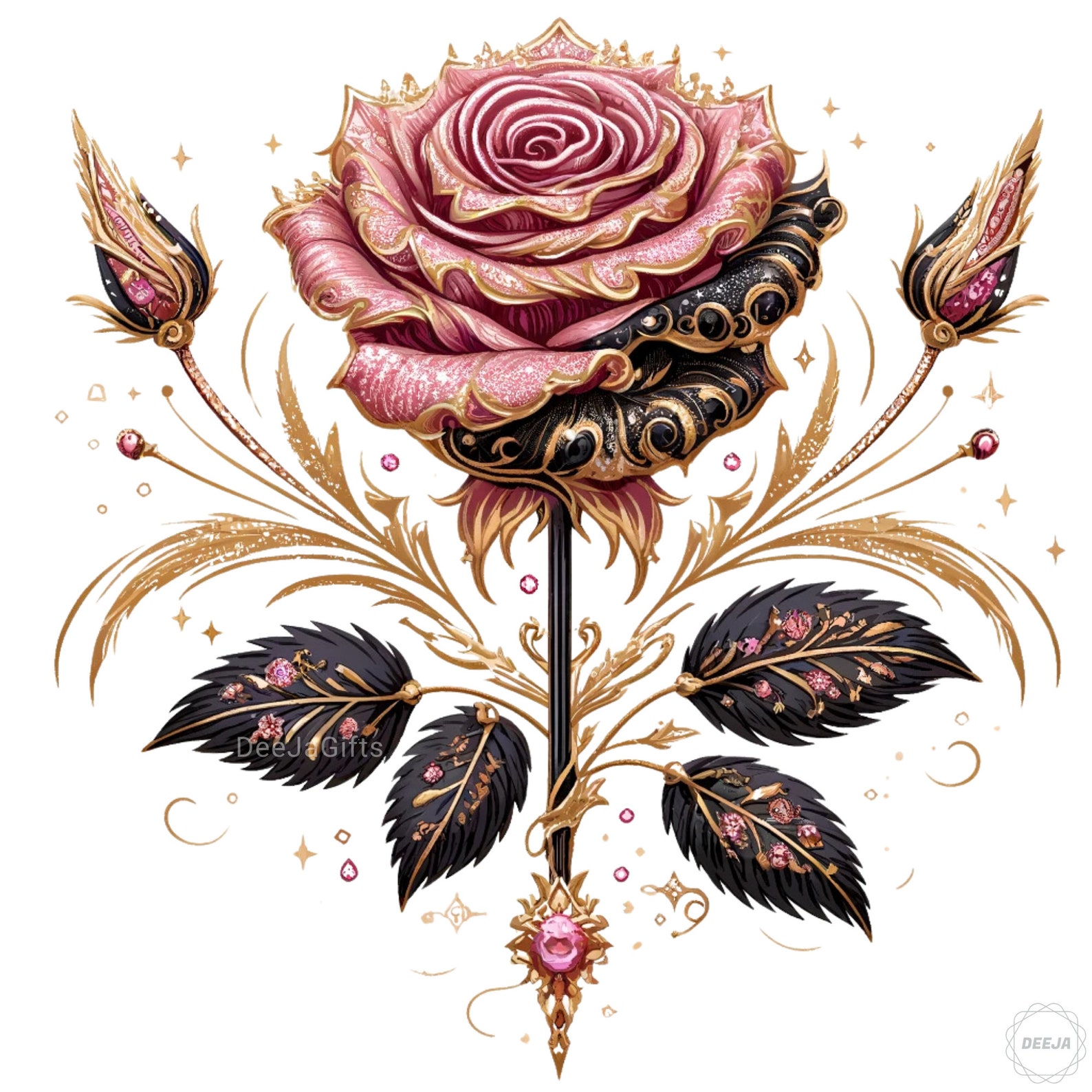 Gothic Flowers Clipart, Magical Roses Png, Dark Fairytale Fantasy ...