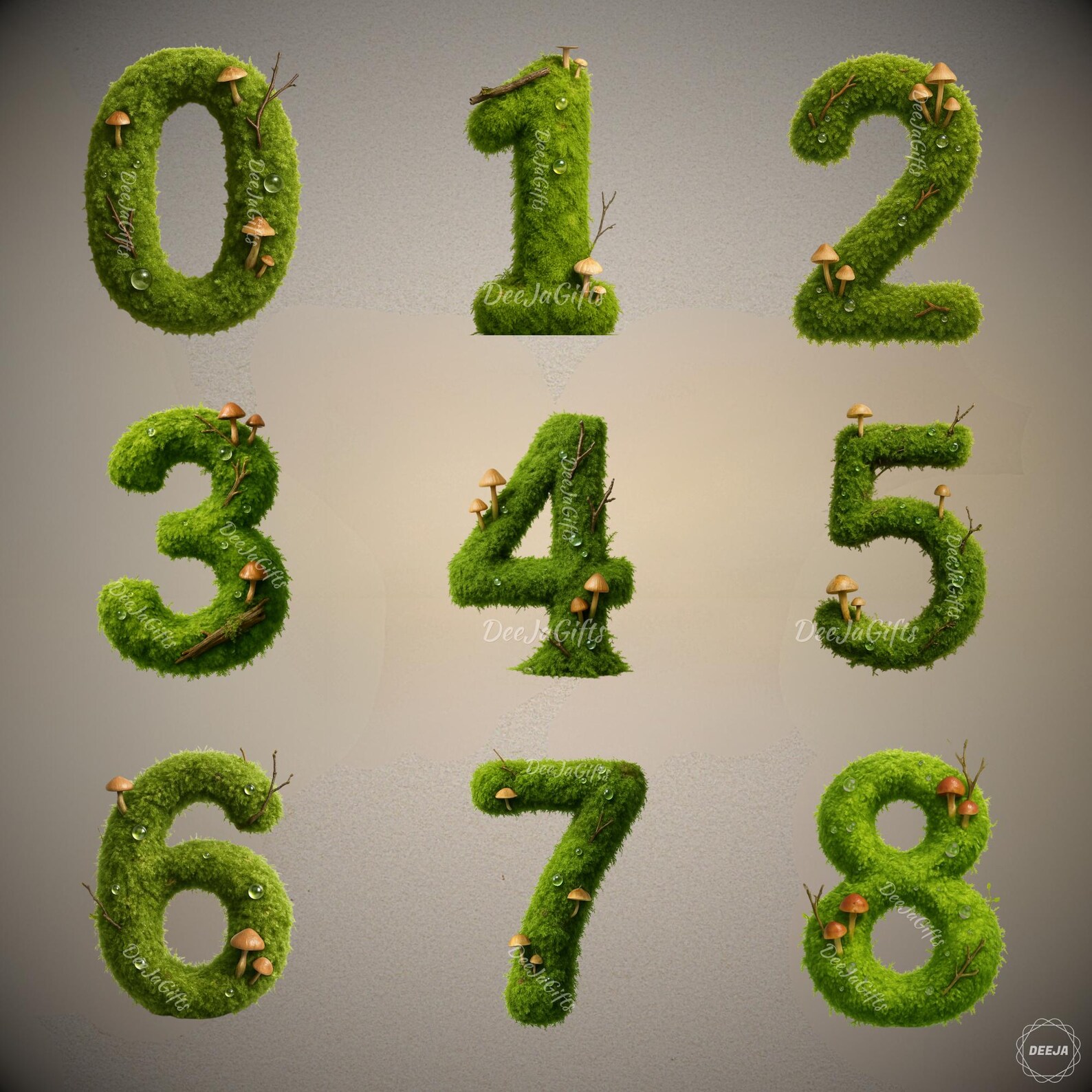 Forest Moss Alphabet: 45 Woodland Letter PNG Clipart (digital Download ...