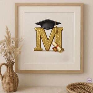 Graduation Gold Alphabet PNG | 45 Glitter Letters With Cap & Diploma ...