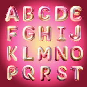 Gold Foil Balloon Alphabet Clipart, Digital Download, Clipart PNG ...