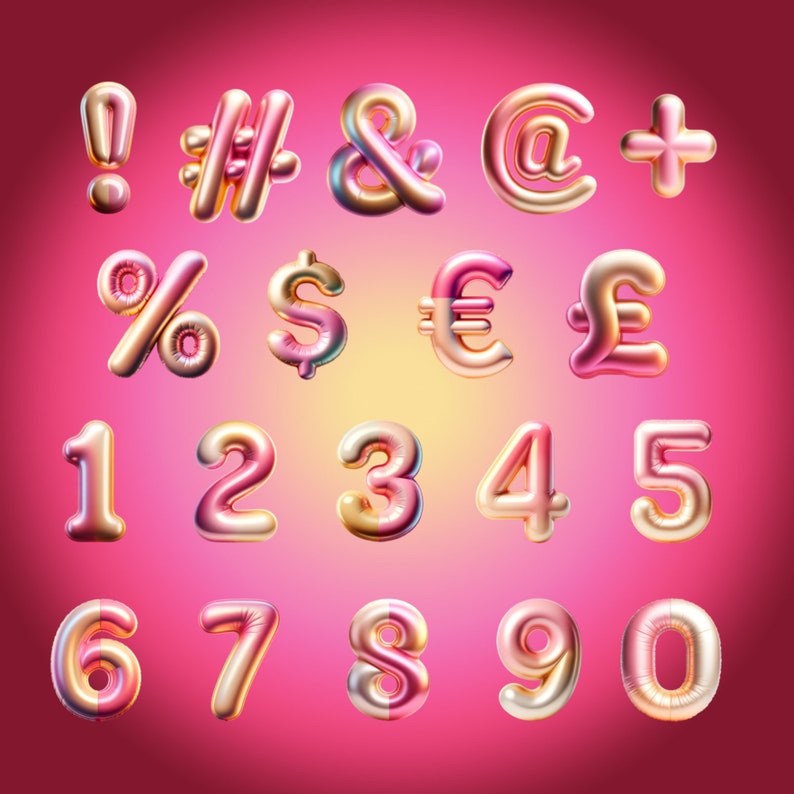 Gold Foil Balloon Alphabet Clipart, Digital Download, Clipart PNG ...