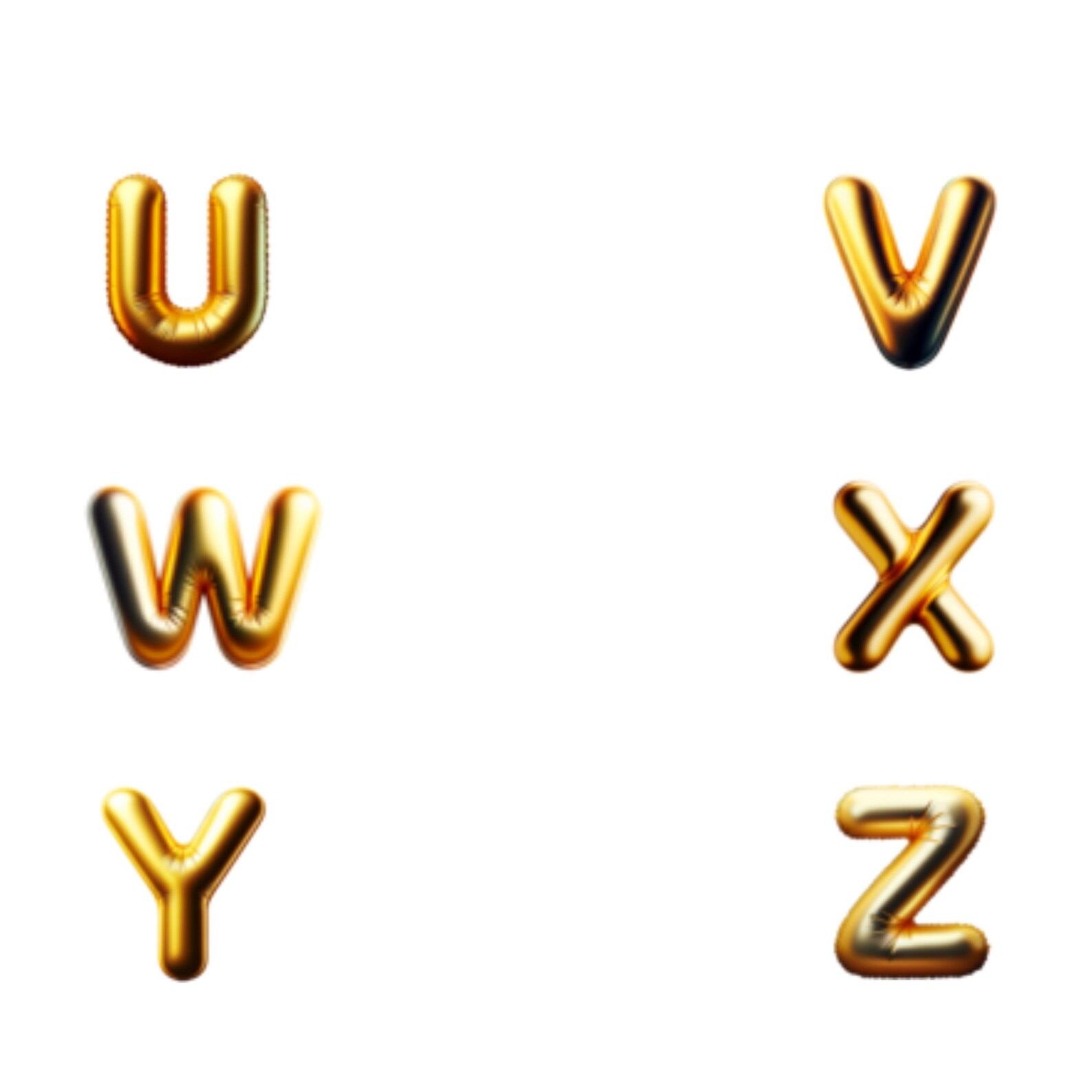 Gold Foil Balloon Alphabet Clipart, Digital Download, Clipart PNG ...