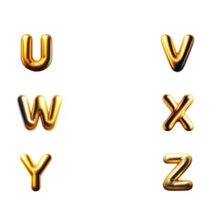 Gold Foil Balloon Alphabet Clipart, Digital Download, Clipart PNG ...