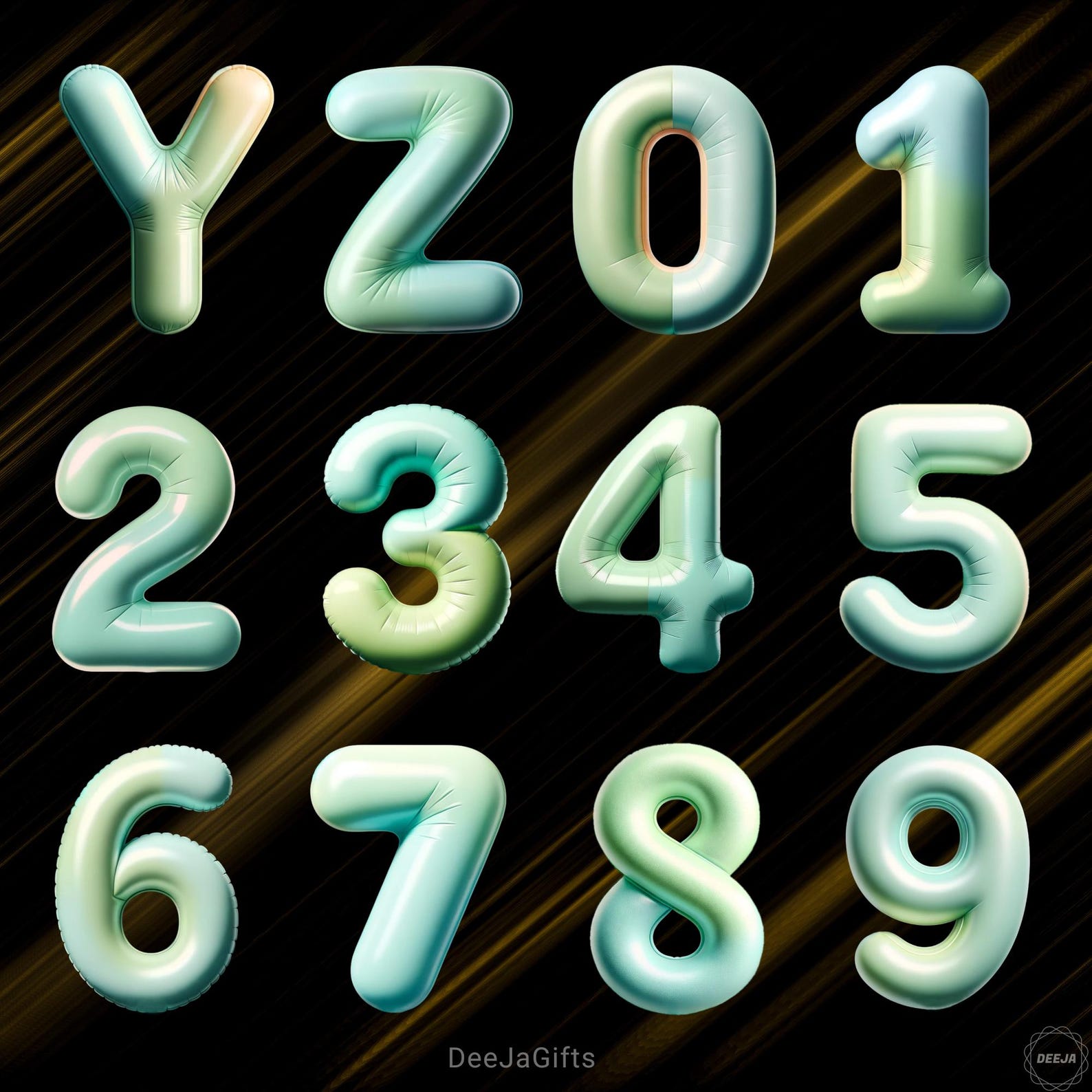 47 PNG 3900px 3D Letter & Number Balloons Clipart Bundle - Alphabet ...