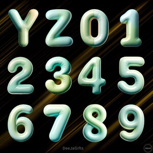 47 PNG 3900px 3D Letter & Number Balloons Clipart Bundle - Alphabet ...