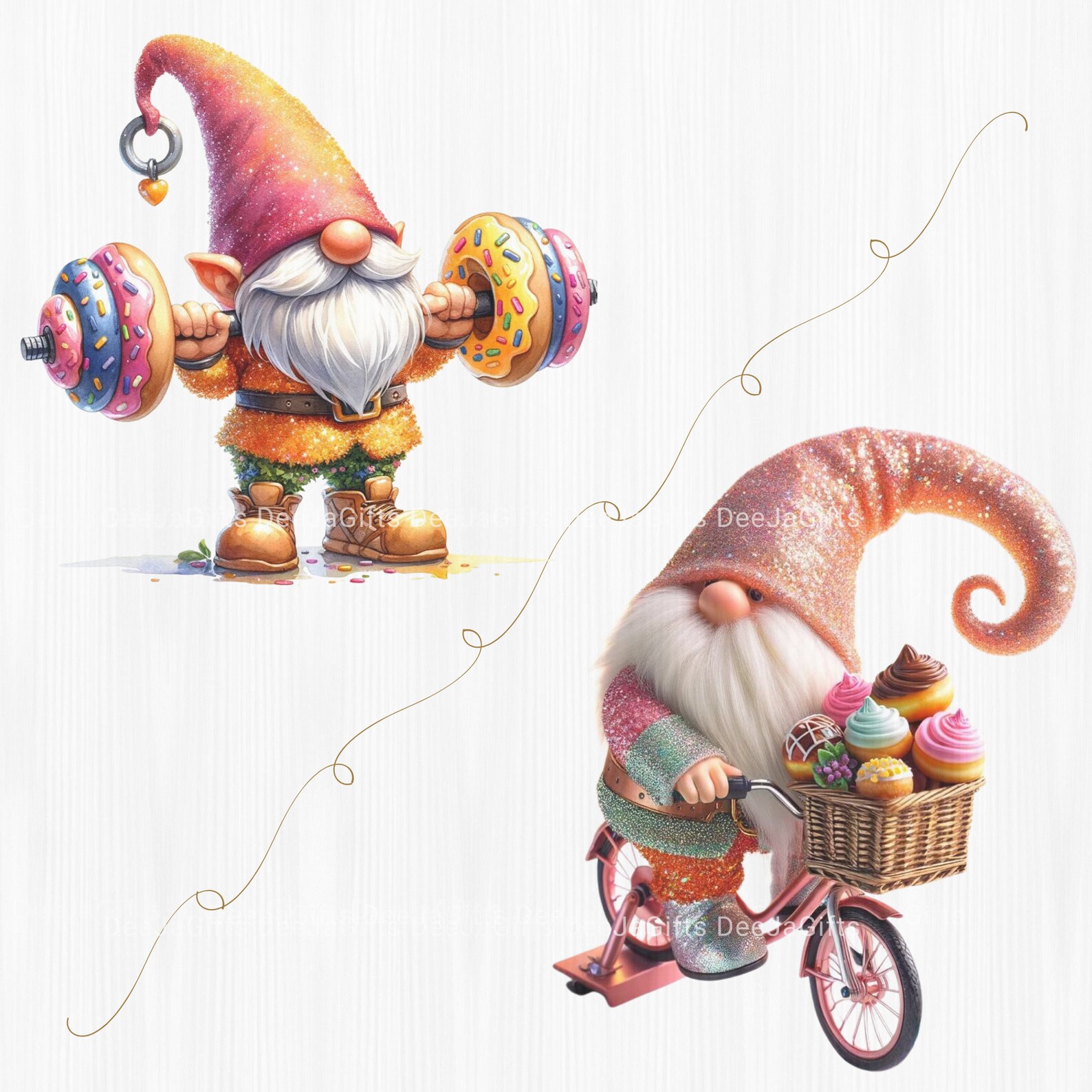 Whimsical Workout Gnome - 15 Handcrafted Fitness Donut Gnome Figurine ...