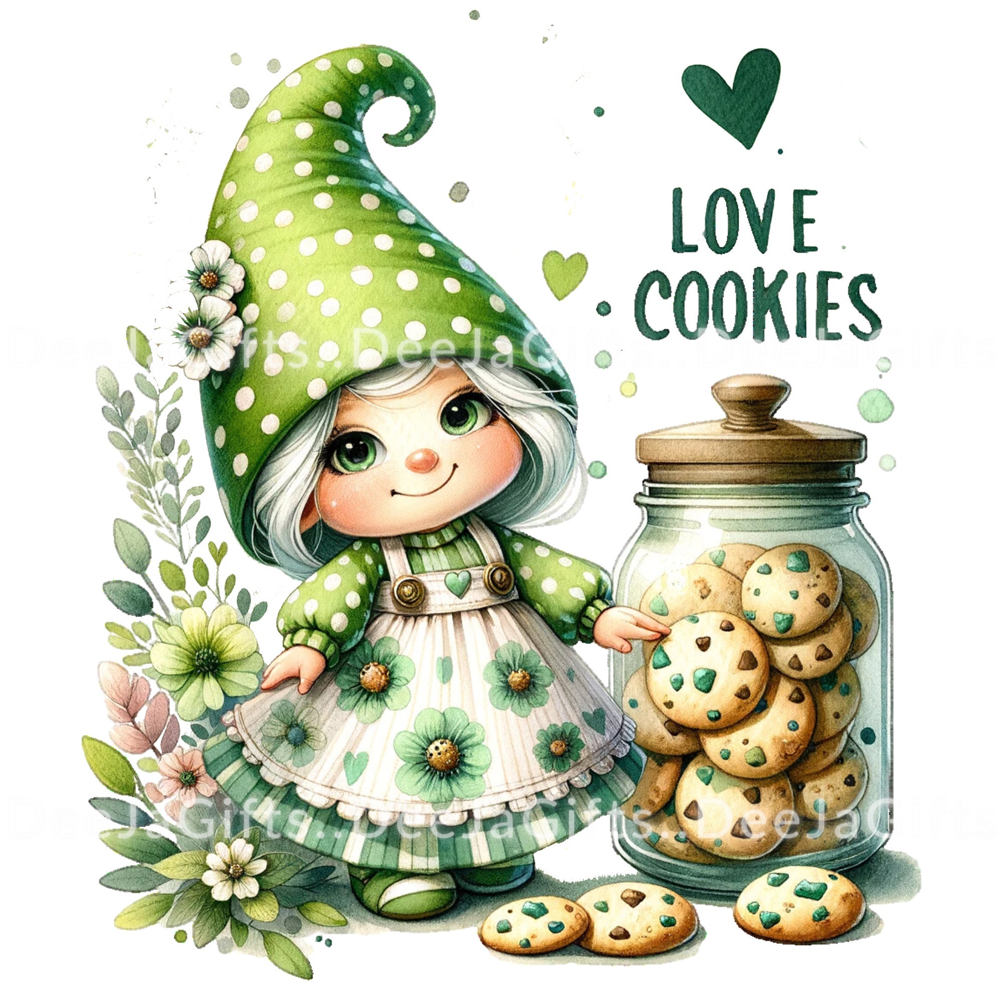 Gnome Cookie Jar Clipart 10PNG Watercolor, Gnome Cookie, Sweet Clipart ...