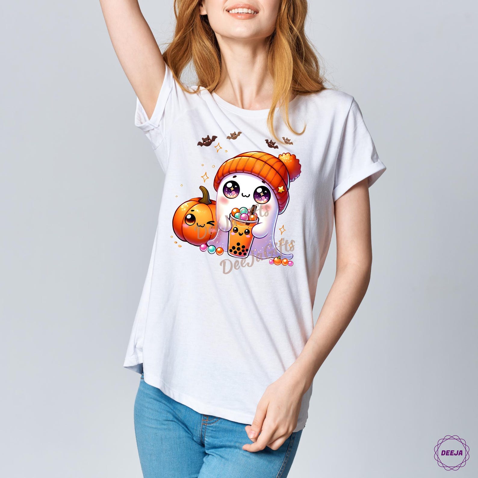 Cute Bougie Ghost Halloween PNG Design Trendy Halloween T-shirt and Mug ...