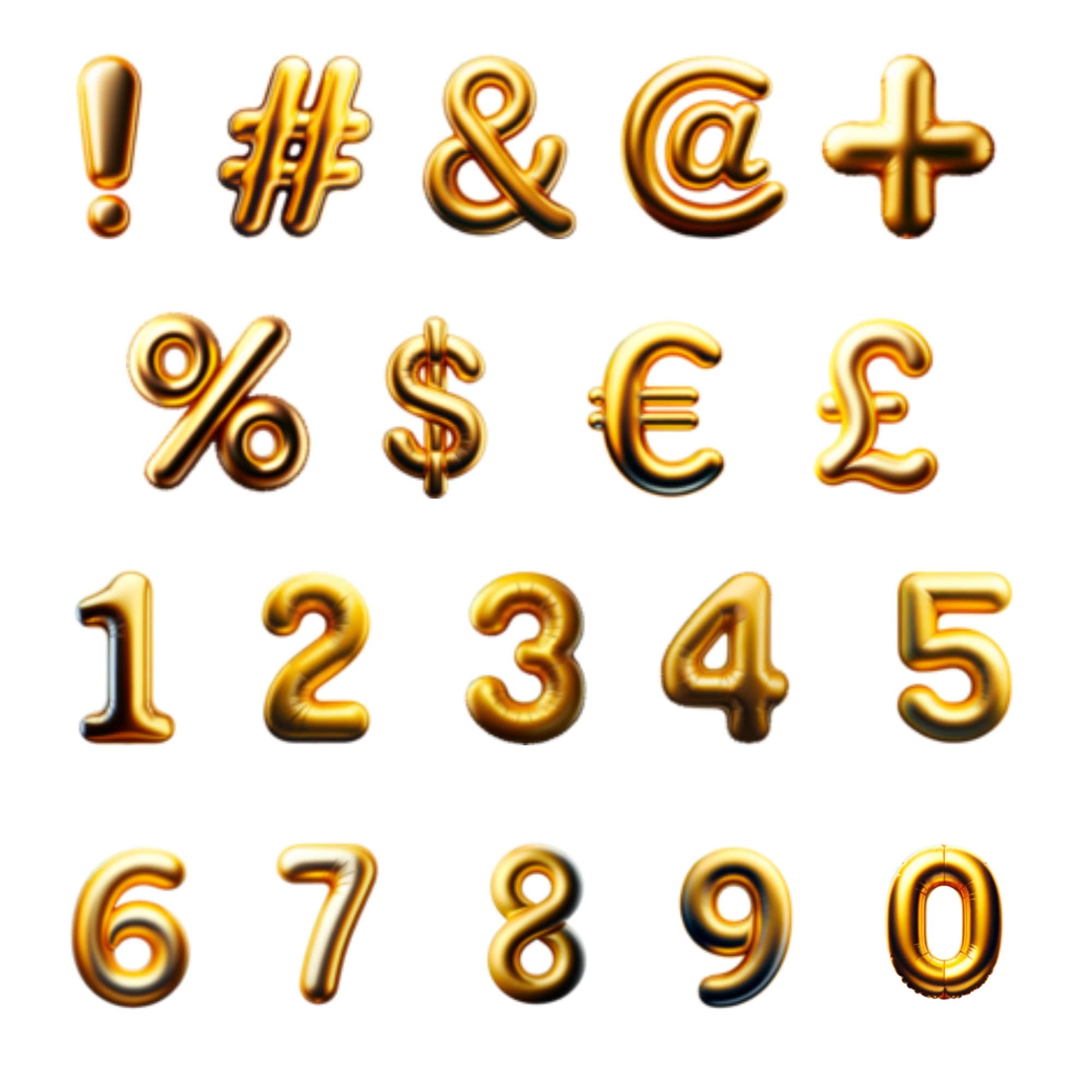 Gold Foil Balloon Alphabet Clipart, Digital Download, Clipart PNG ...