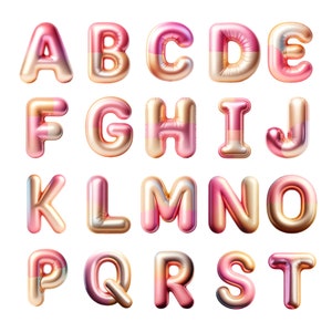 Gold Foil Balloon Alphabet Clipart, Digital Download, Clipart PNG ...