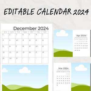 2024 Editable Calendars Canva Template Bundle | Commercial and Personal ...
