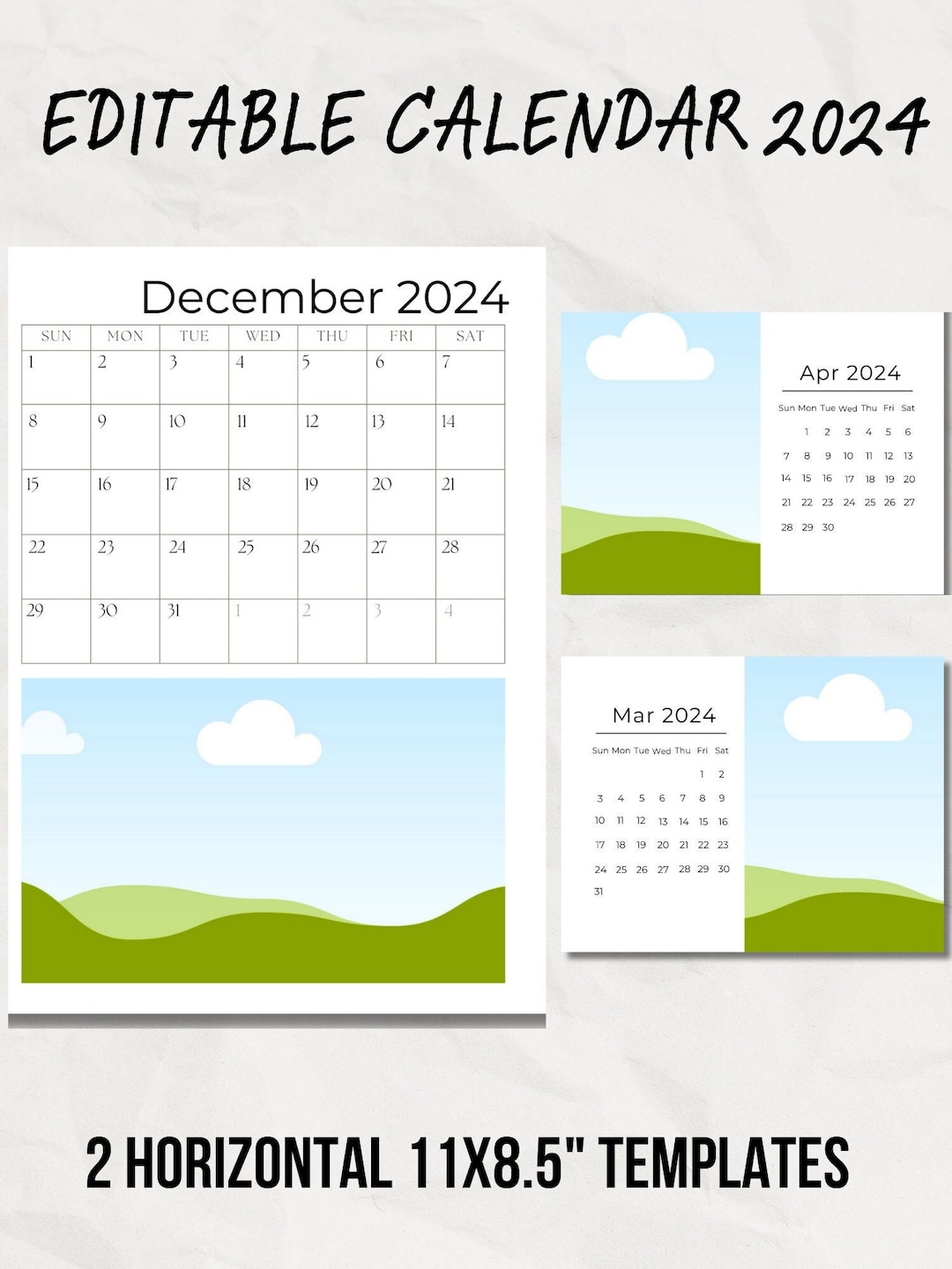 2024 Editable Calendars Canva Template Bundle | Commercial and Personal ...