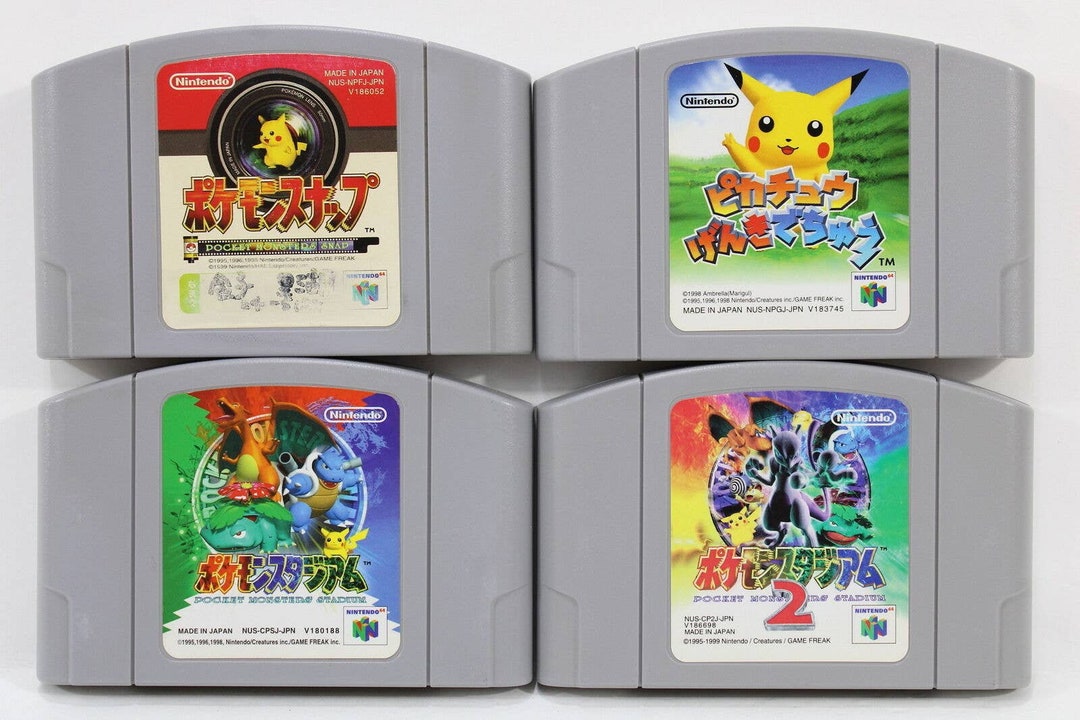 Lot of 4 Pokemon Stadium 1 2 Snap Hey You Pikachu Nintendo 64 N64 Japan ...