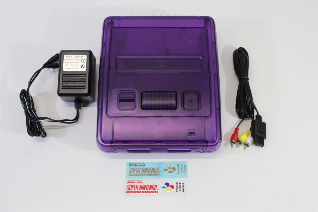 Nintendo Super Famicom / Super Nintendo Clear Transparent Purple Ac ...