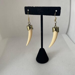 Faux Animal Tooth Drop Earrings - Etsy