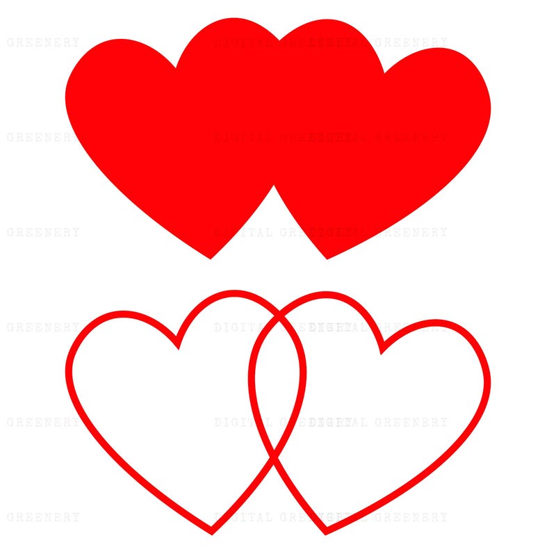 Two Hearts Svg - Etsy