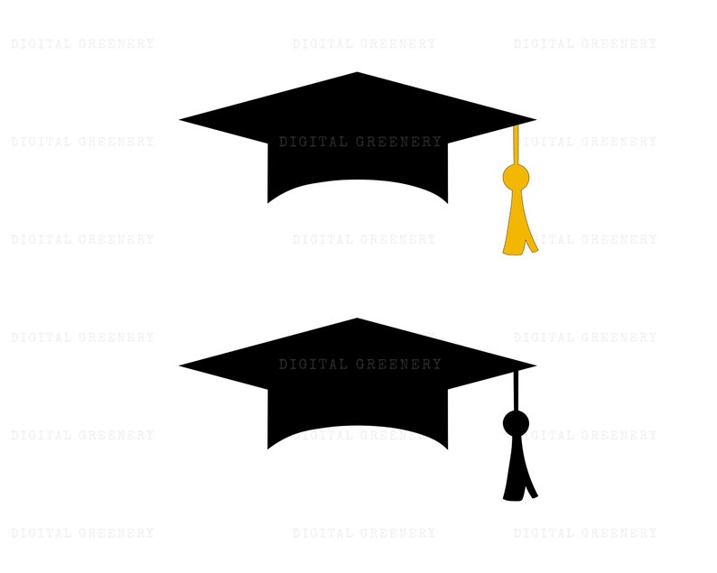 Graduation Cap and Tassel SVG Vector Cut File, Clipart Graduation Hat ...