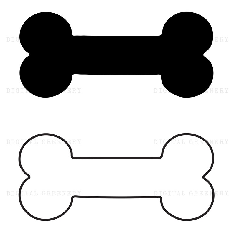 Dog Bone Svg, Dog Bone Digital, Dog Bone Png, Clip Art, Vector Cut File ...