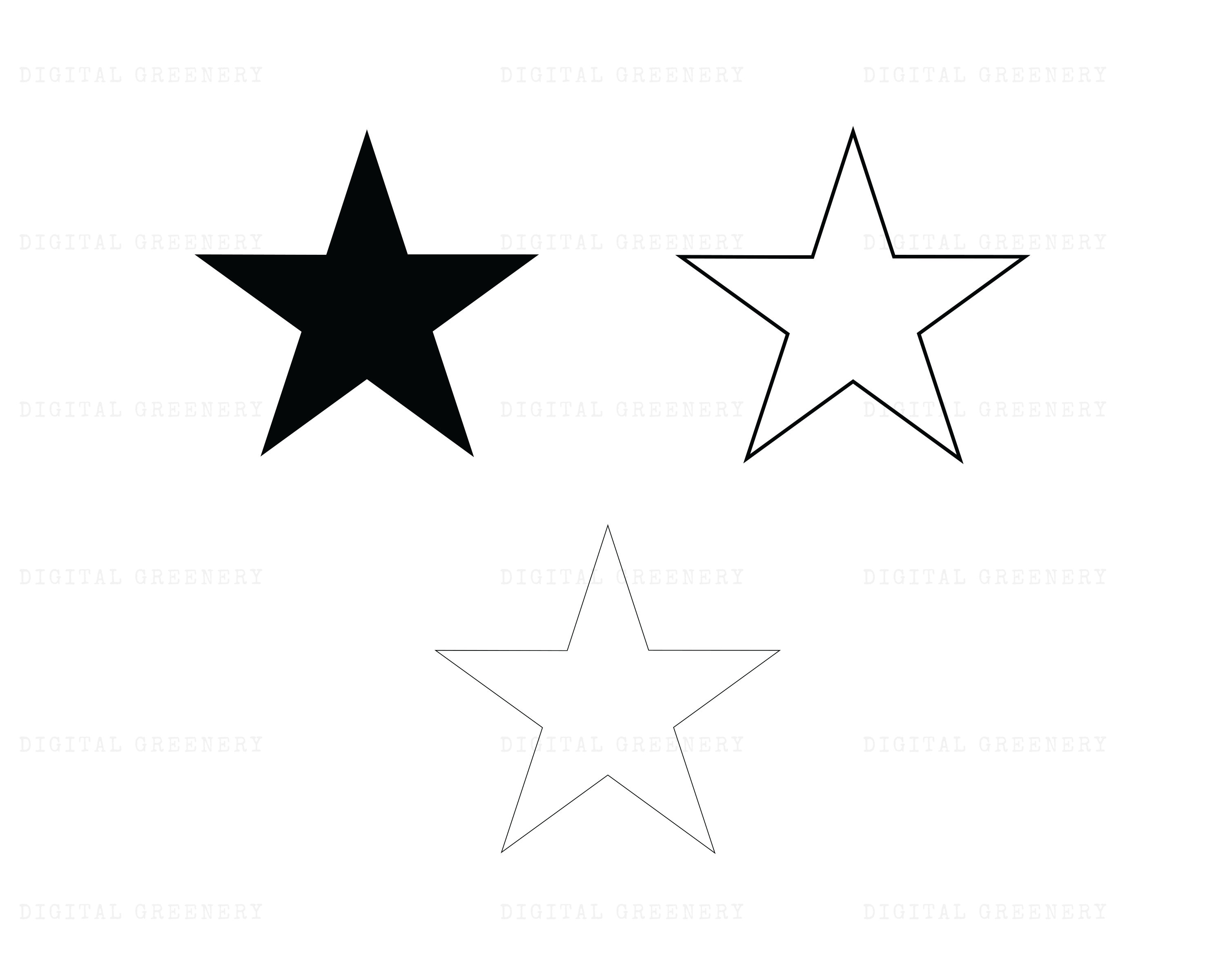 Star Shape Outline Svg, Star Shape Bundle Svg, Star Silhouette, Star ...
