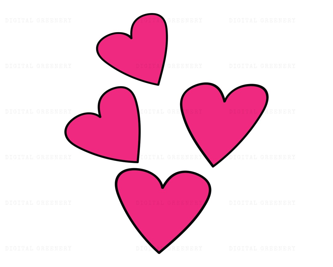 Pink Hearts SVG, Valentines Day Svg, Pink Hearts PNG, Valentine Svg ...