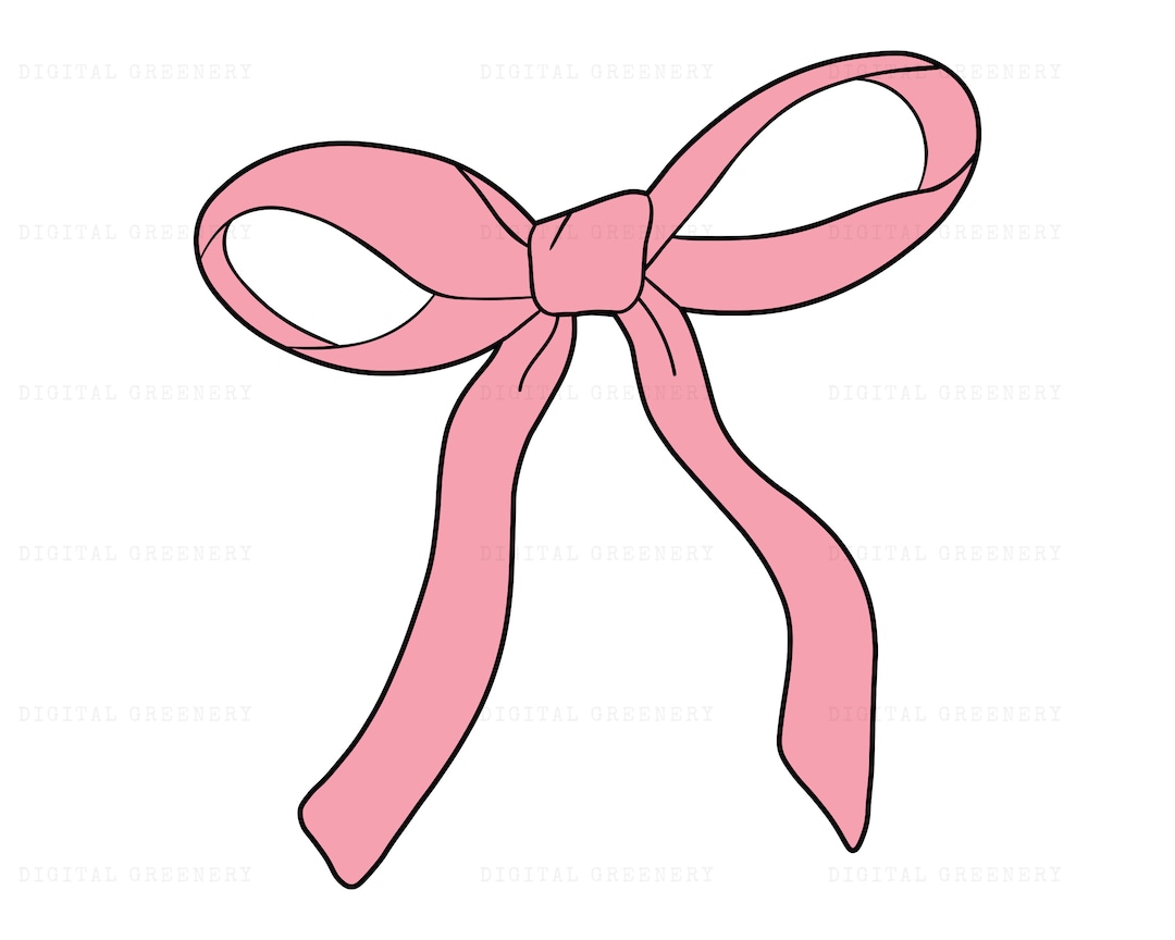 Coquette Bow SVG, Ribbon Bow SVG, Pink Coquette Bow SVG, Doodle ...