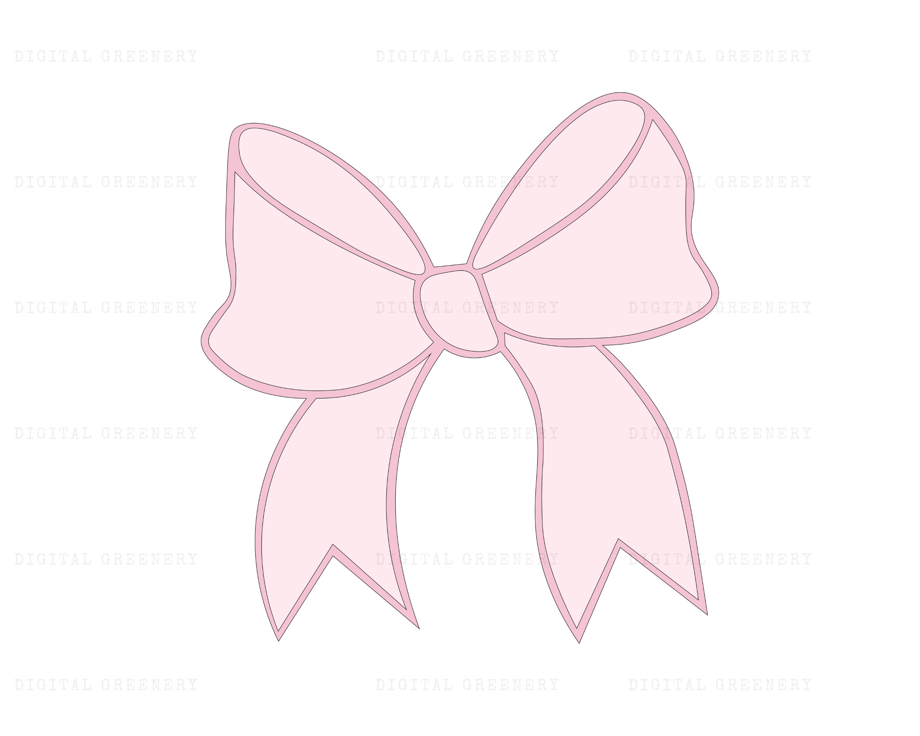 Coquette Bow SVG, Ribbon Bow SVG, Pink Coquette Bow SVG, Doodle ...