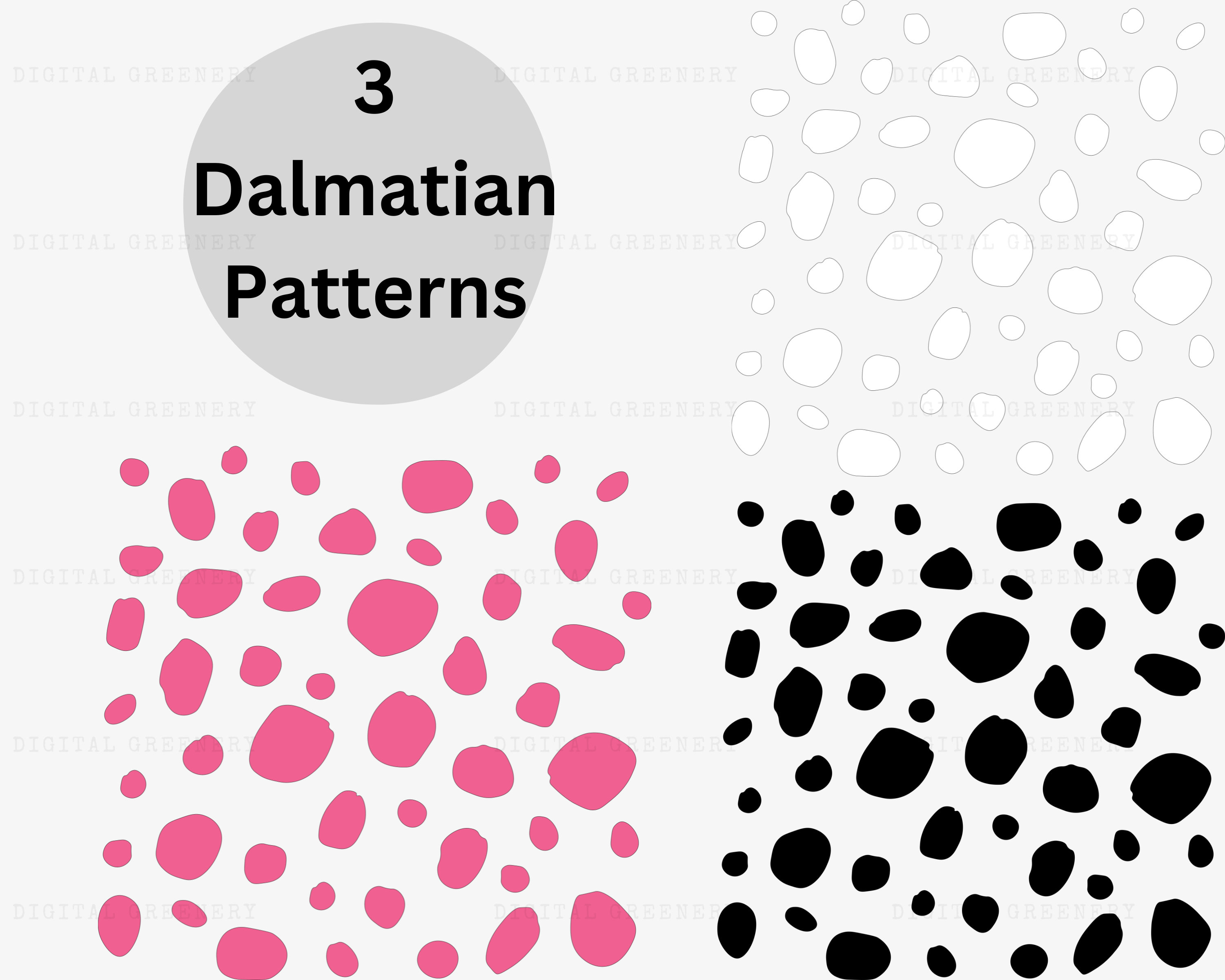 Dalmatian Spots Bundle SVG, Pink Dalmatian SVG, Dog SVG, Animal Spots ...