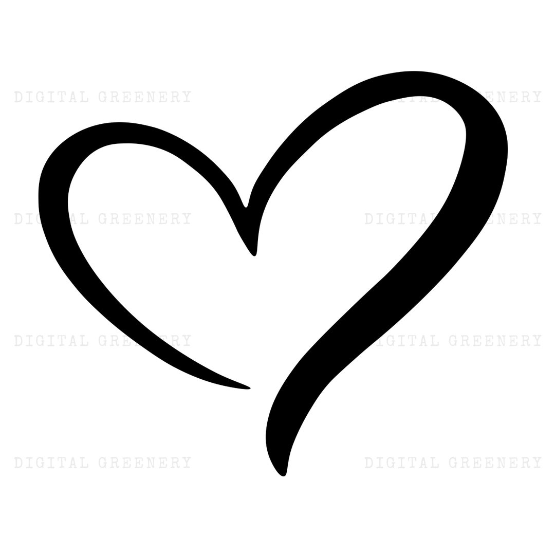 Open Heart, Heart, Digital Download, Black Heart, SVG, PNG, PSD, Ai ...
