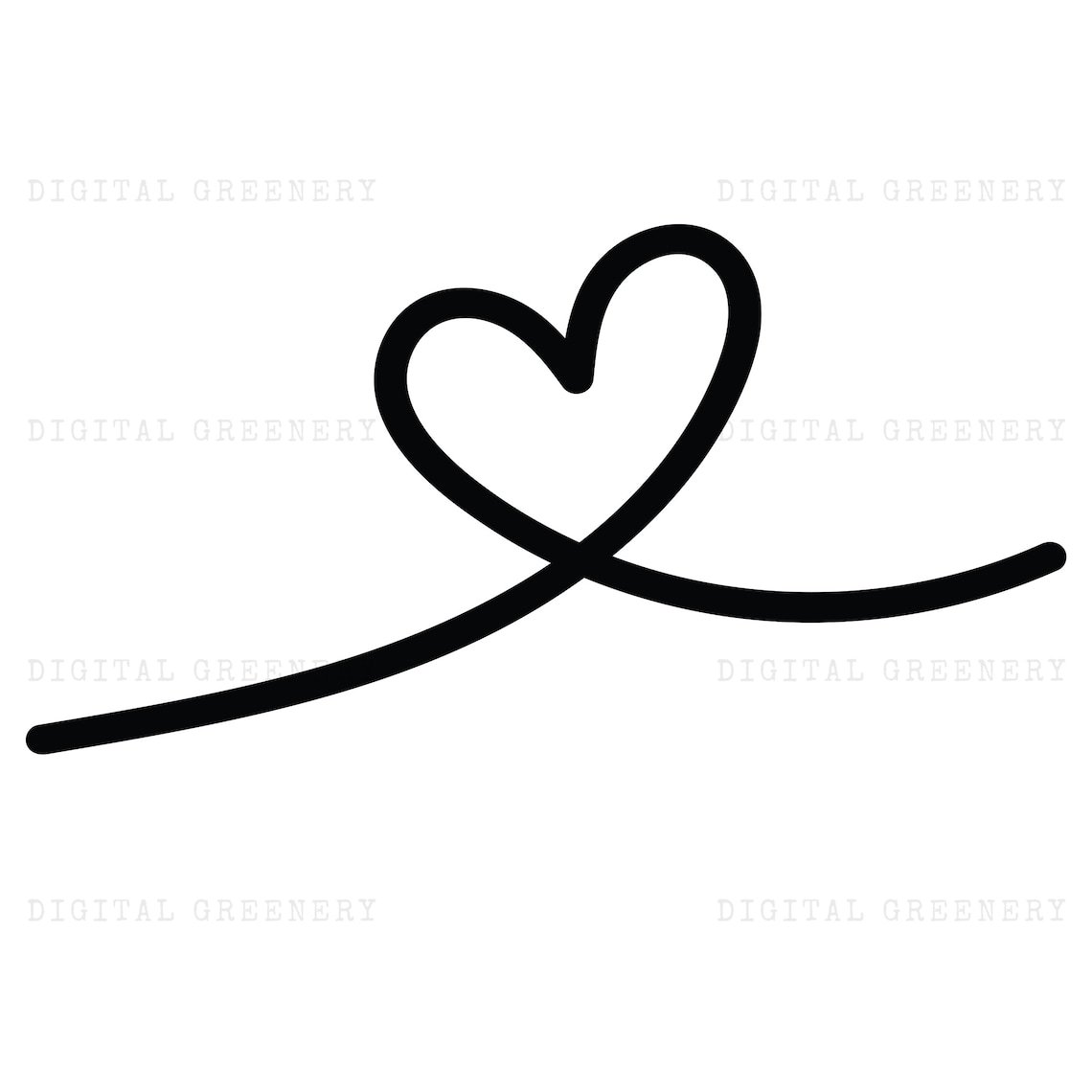 Heart Outline, Black Heart, Digital Download, SVG, PNG, PSD, Ai, Dxf ...