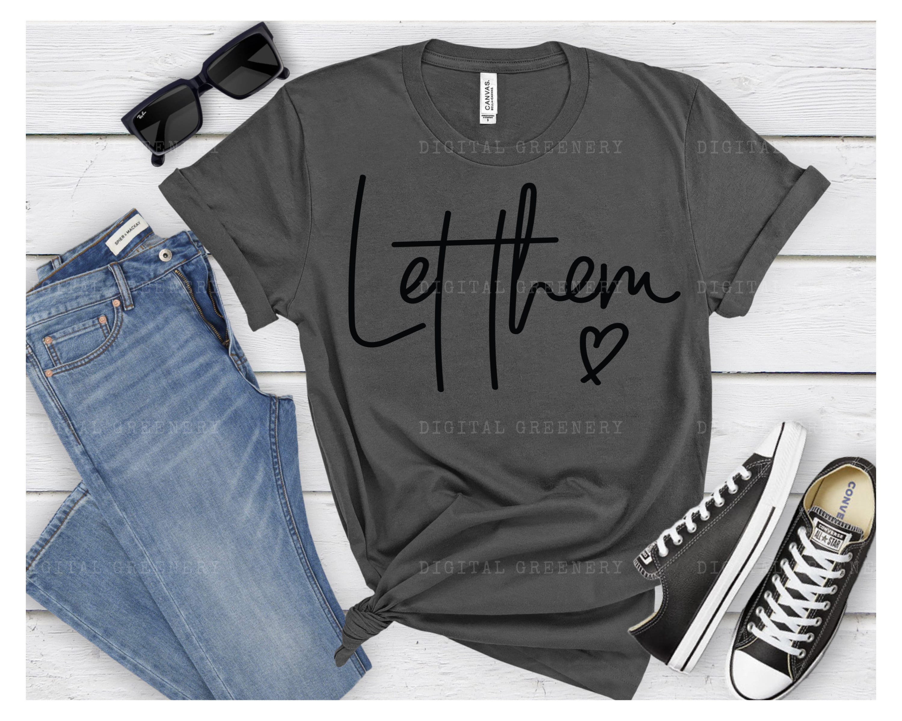 Let Them SVG PNG Mental Health Svg for Shirt, Motivational SVG Cut File ...