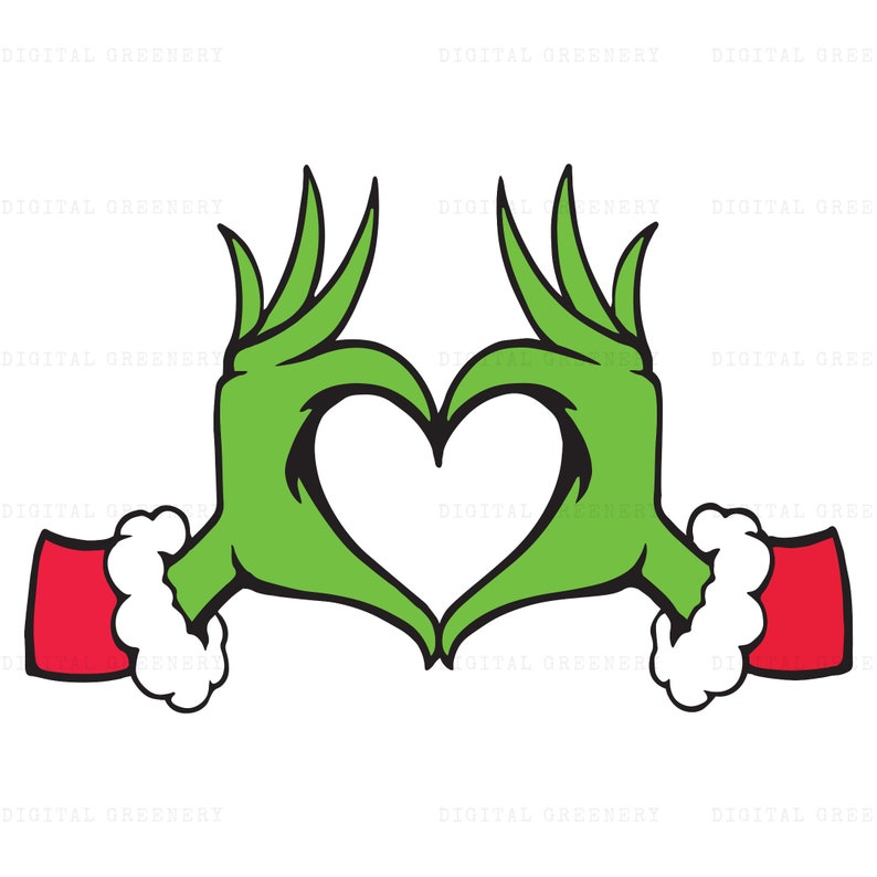 Grinch Heart Svg, Grinch Hands Heart Svg, Layered Grinch SVG, Grinch ...