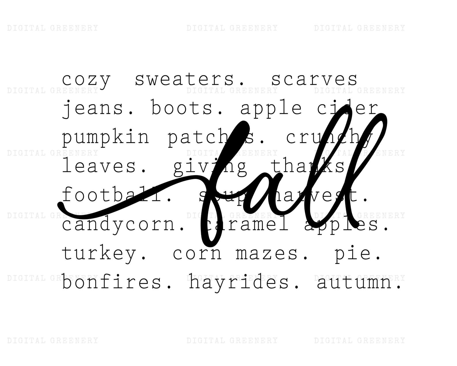 Fall Svg, Fall Png, Fall Shirt Svg, Fall Shirt Design, Fall Words Svg ...