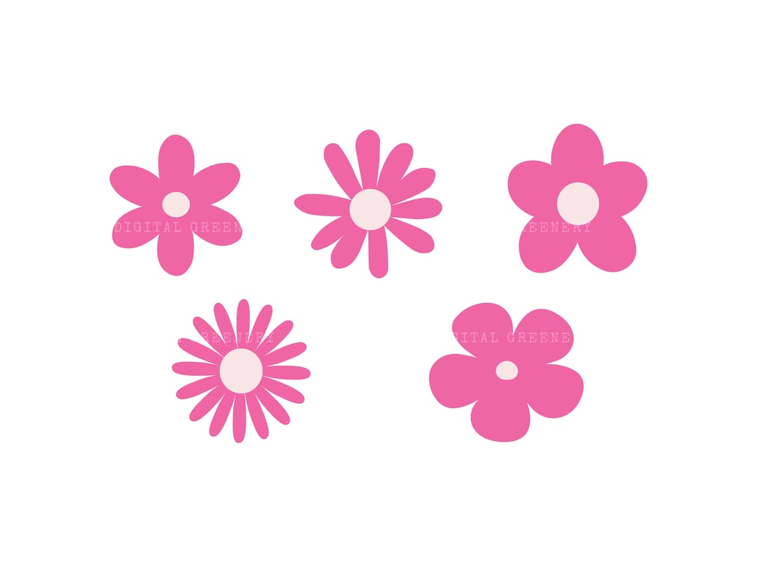 Pink Doodle Flower Svg, Dxf, Eps, Png, Jpg, Flower Doodle Png, Flower ...
