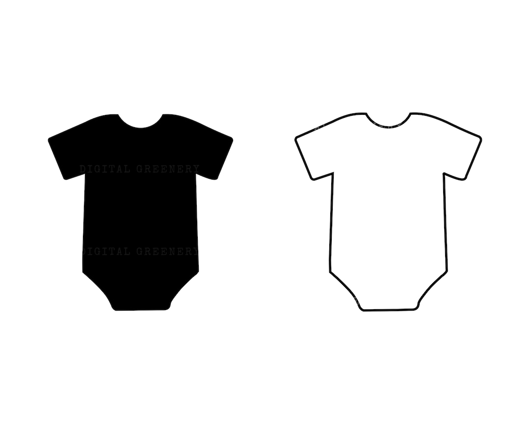 Baby Onesie Silhouette Outline Svg, Baby Shower Png, Romper Suit Svg ...