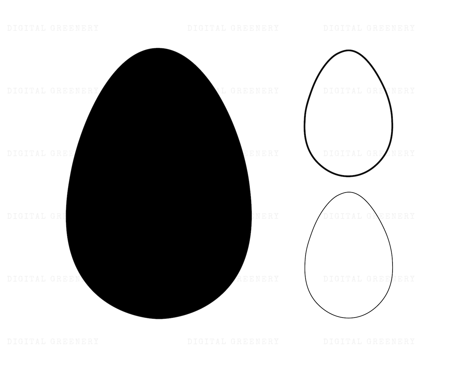 Easter Egg Outline Svg, Plain Easter Egg SVG, Egg Silhouette, Egg ...