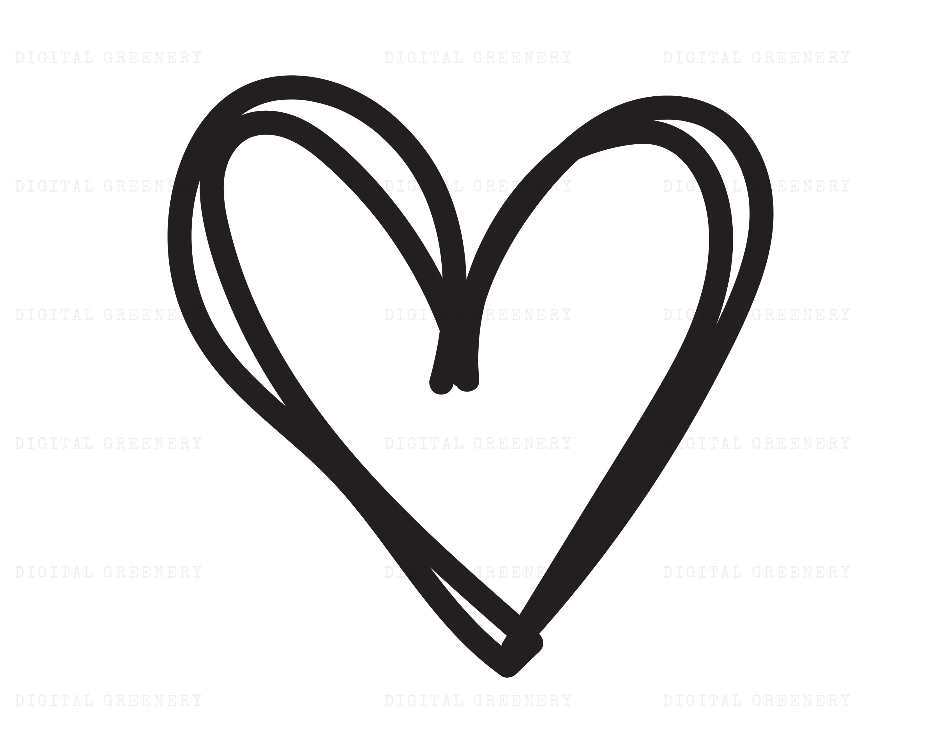 Valentines Heart, Heart SVG, Doodle Heart SVG, Crayon Heart SVG, Valentines Day Svg, Digital ...