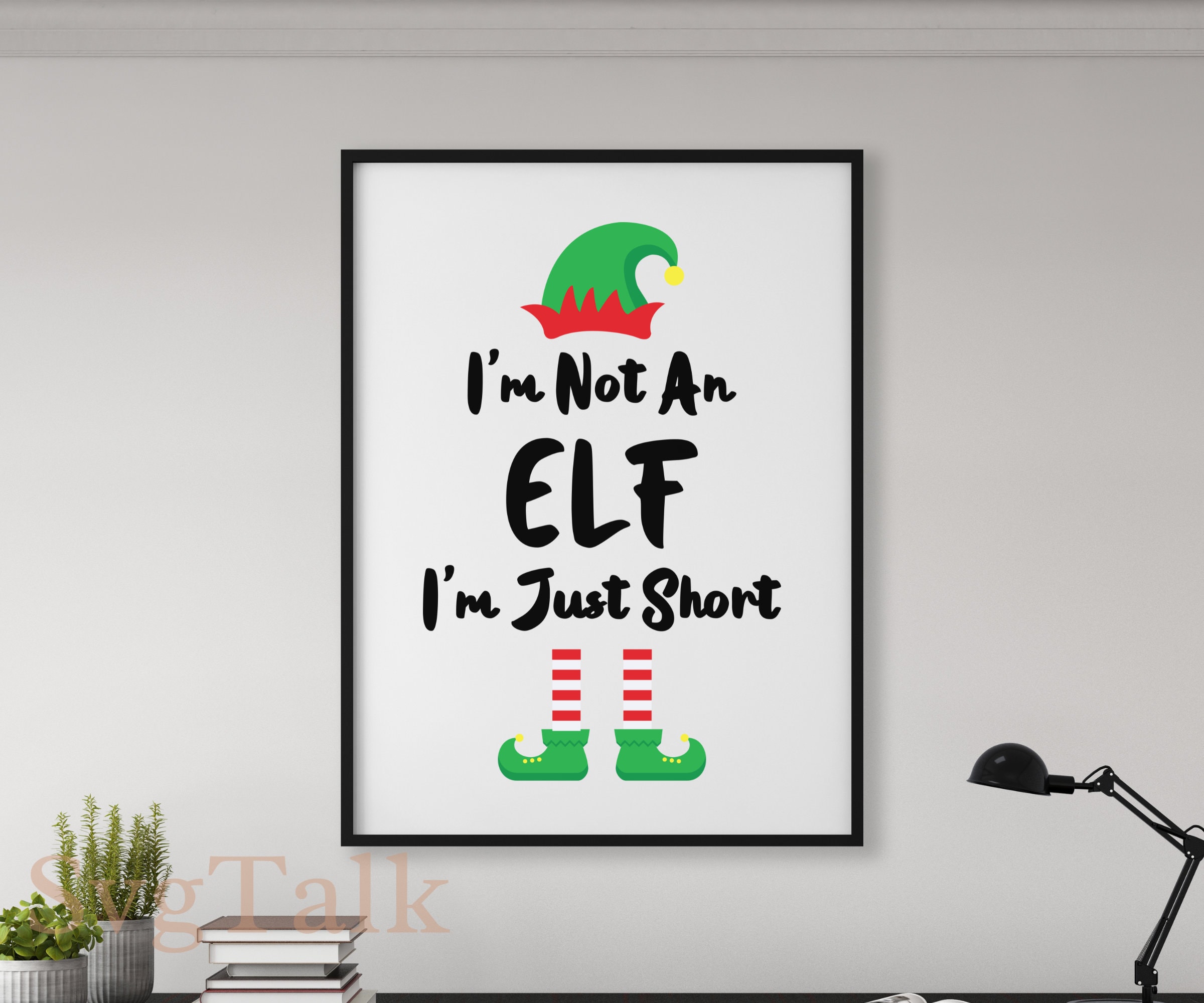 I'm Not an Elf Just Short Svg | Funny Christmas Svg | Christmas Light ...