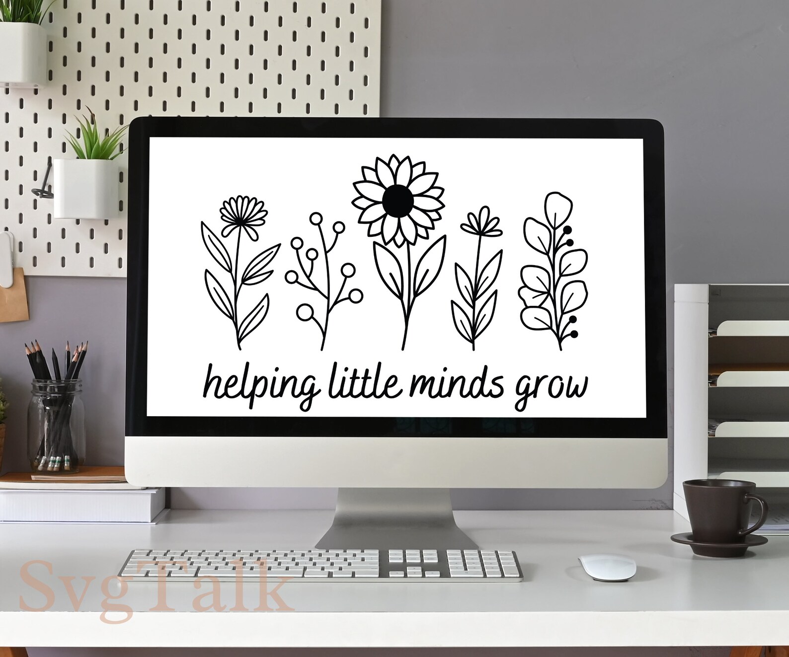 Helping Little Minds Grow Svg Wild Flowers Svg Floral Teacher Svg ...