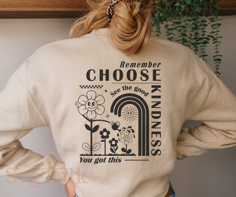 Choose Kindness Svg Self Love Svg Inspirational T-shirt Svg Front ...