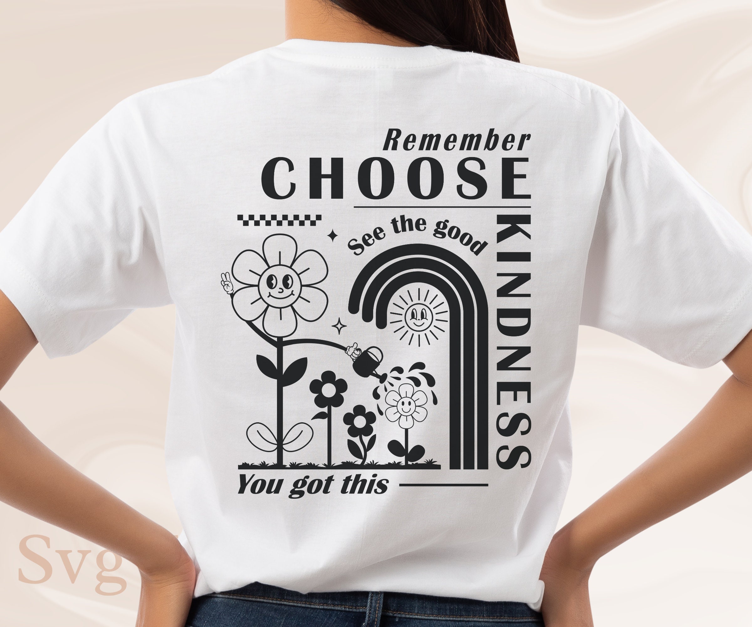 Choose Kindness Svg Self Love Svg Inspirational T-shirt Svg Front ...