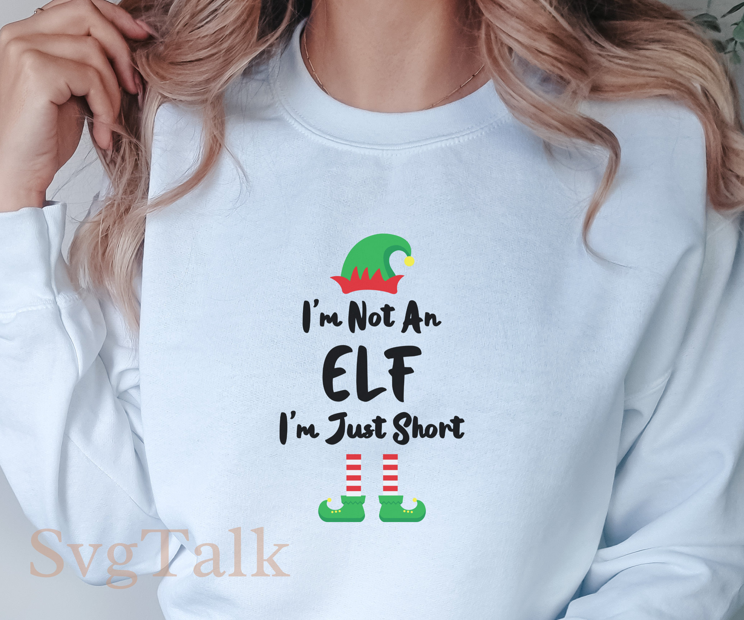 I'm Not an Elf Just Short Svg | Funny Christmas Svg | Christmas Light ...