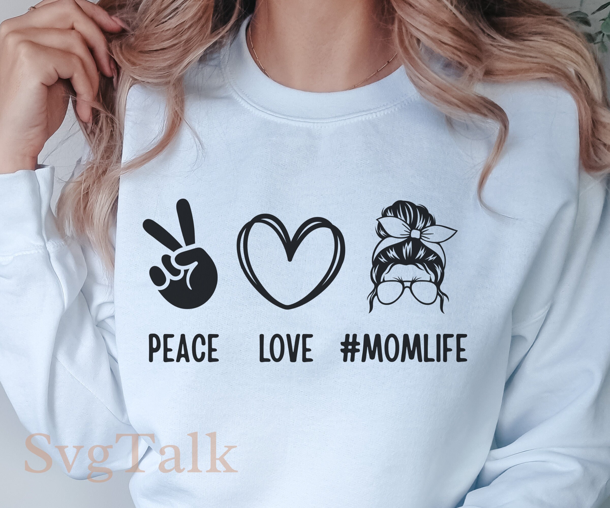 Peace Love Mom Life Svg Mom Svg Mom Life Svg Mother Svg Mama Svg Mom's ...