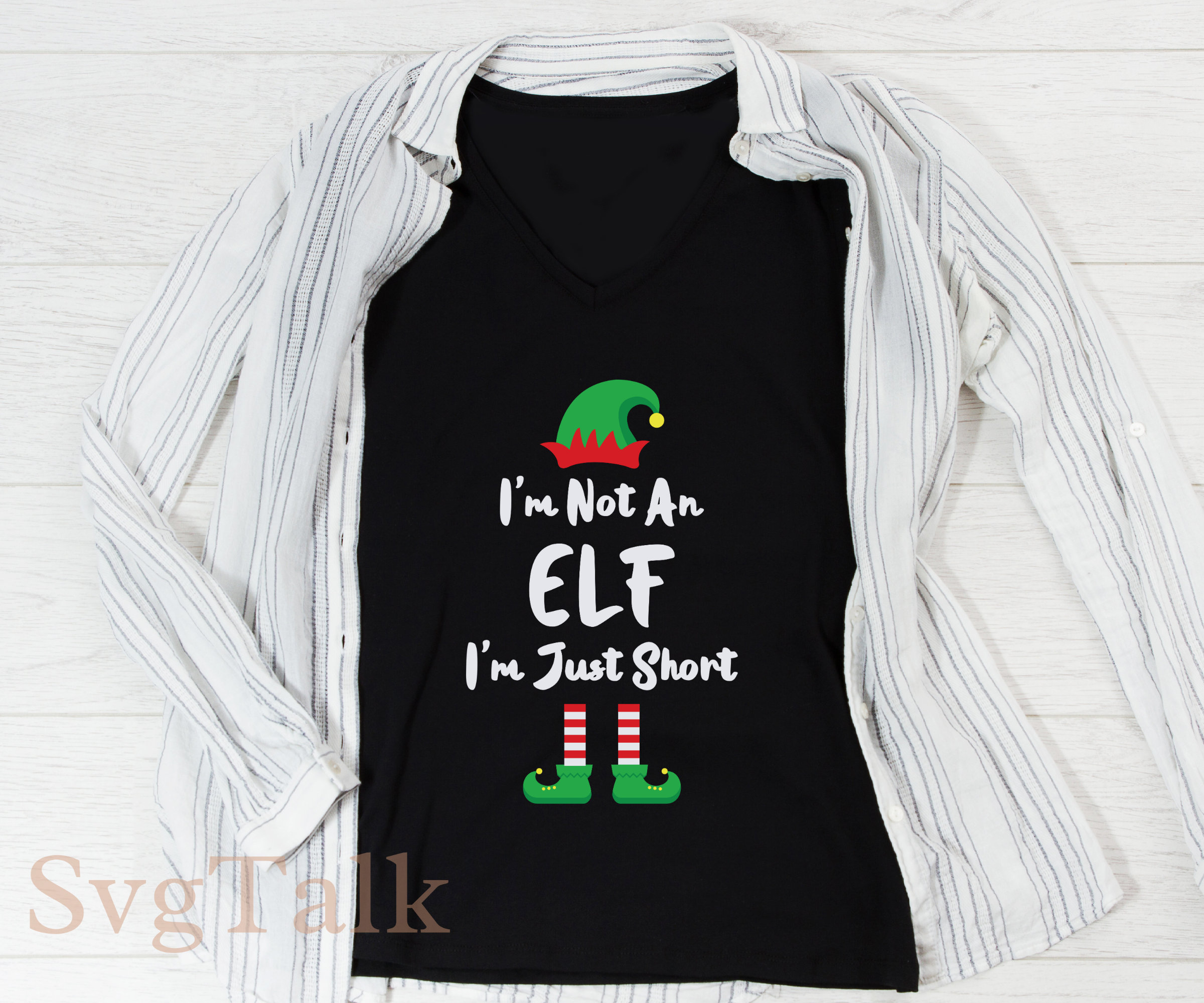 I'm Not an Elf Just Short Svg | Funny Christmas Svg | Christmas Light ...