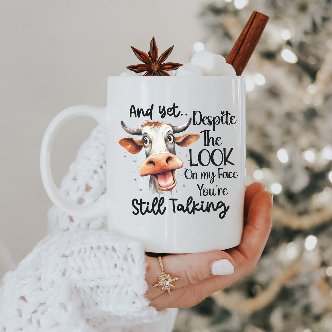 Funny Cow Face Mug, Cow Humor Gift, Cow Lovers Mug, Best Friend Gifts ...
