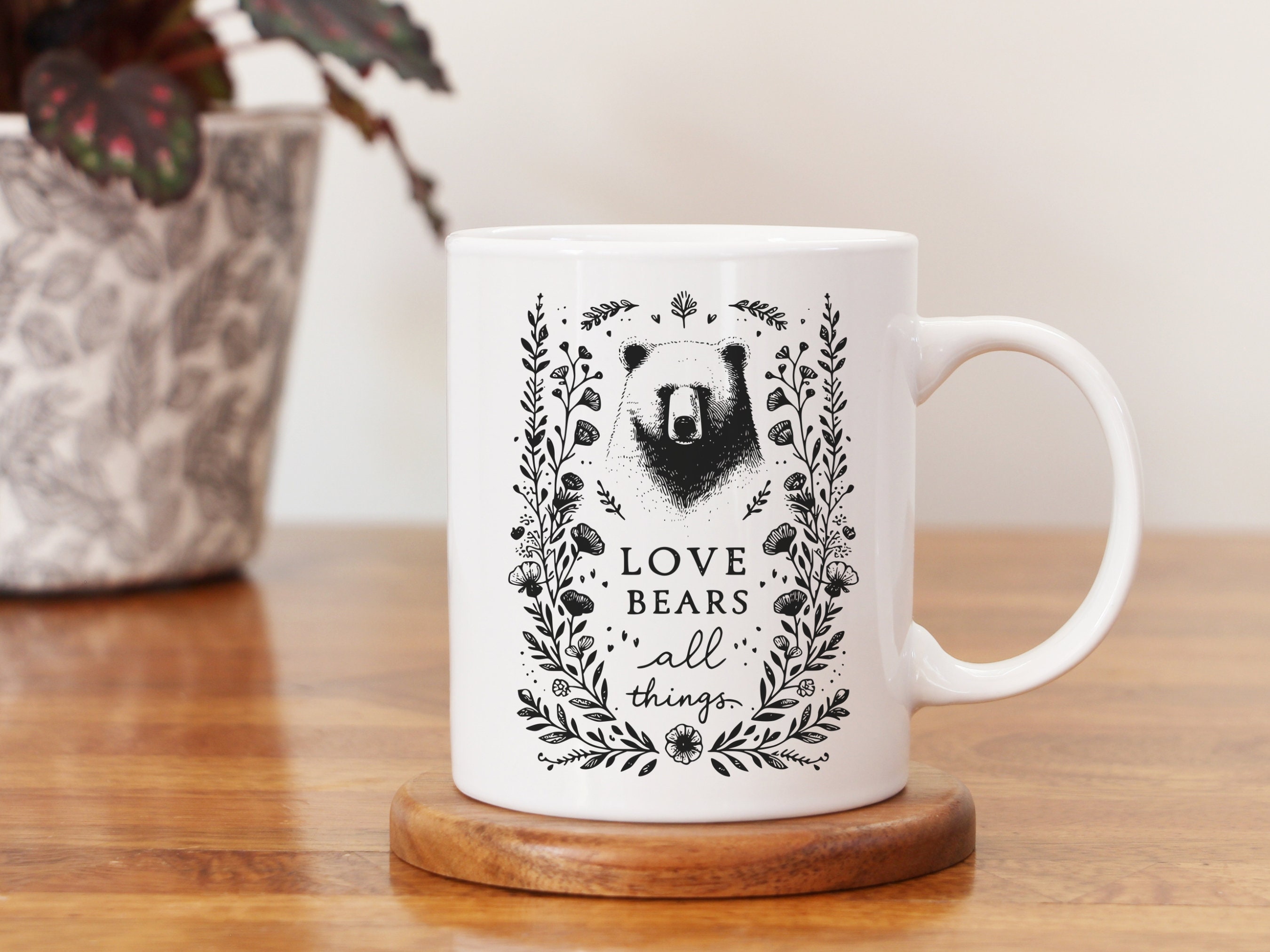 Love Bears All Things Floral Christian Bear Mug, Adorable Bear, Perfect ...