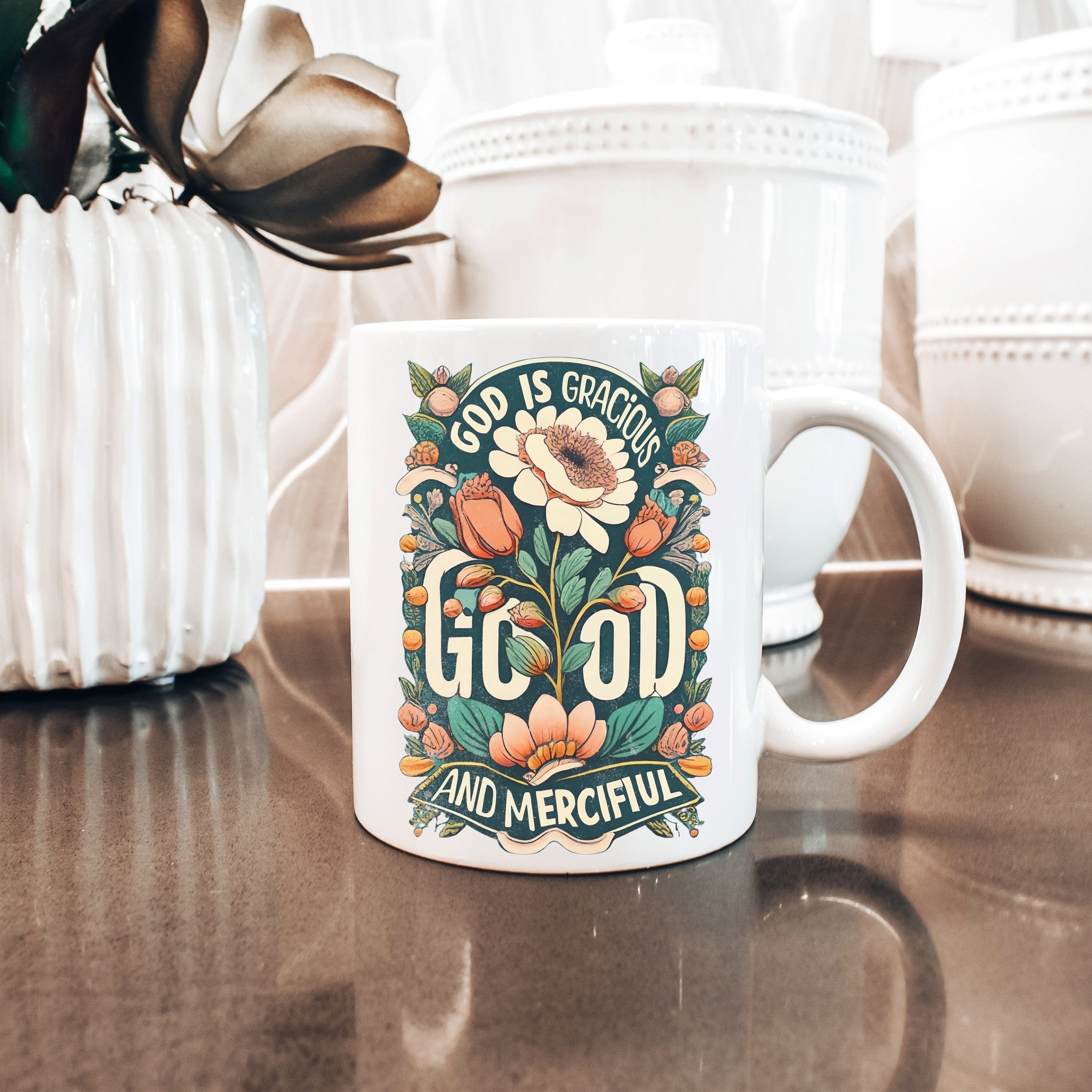 Floral Christian Mug, God Mugs, Watercolor Floral Mug, Jesus Mug, Gift ...