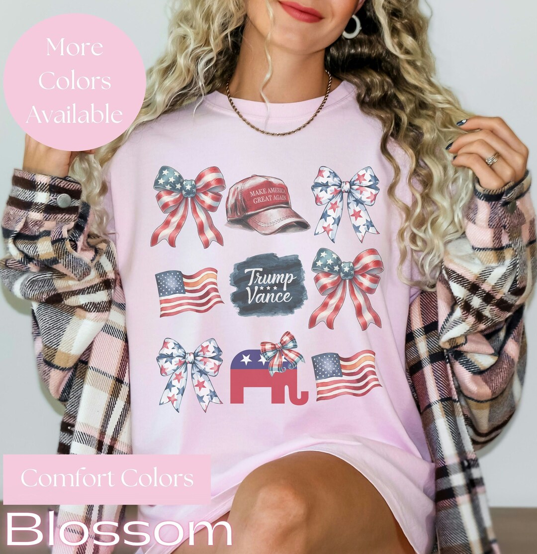 Trump Vance Patriotic Coquette Bow Shirt, Comfort Colors™ T-shirt, MAGA ...