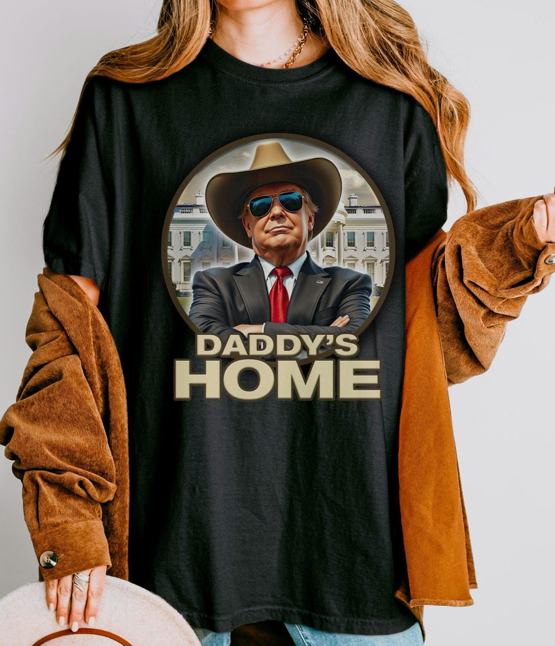 Daddy's Home Western Trump T-shirt, Funny Western Style Trump, Cowboy ...