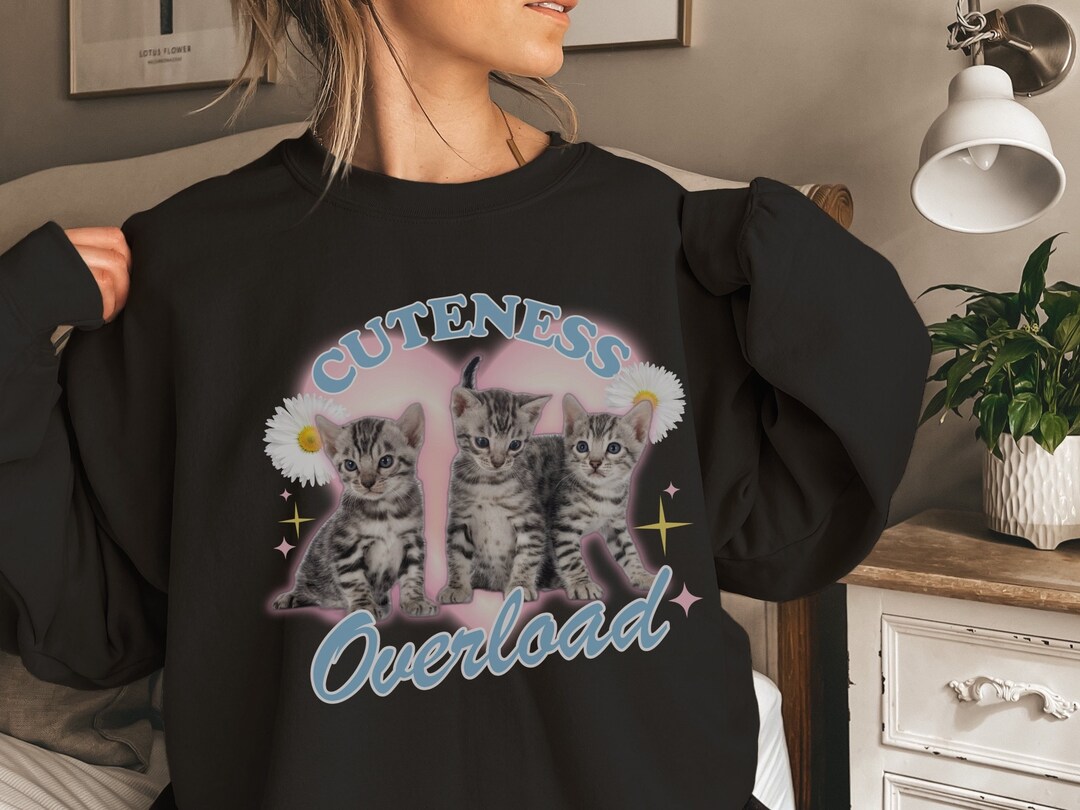 Trendy Cuteness Overload Y2K Tabby Cats Aesthetic Sweatshirt, Cat Lover ...